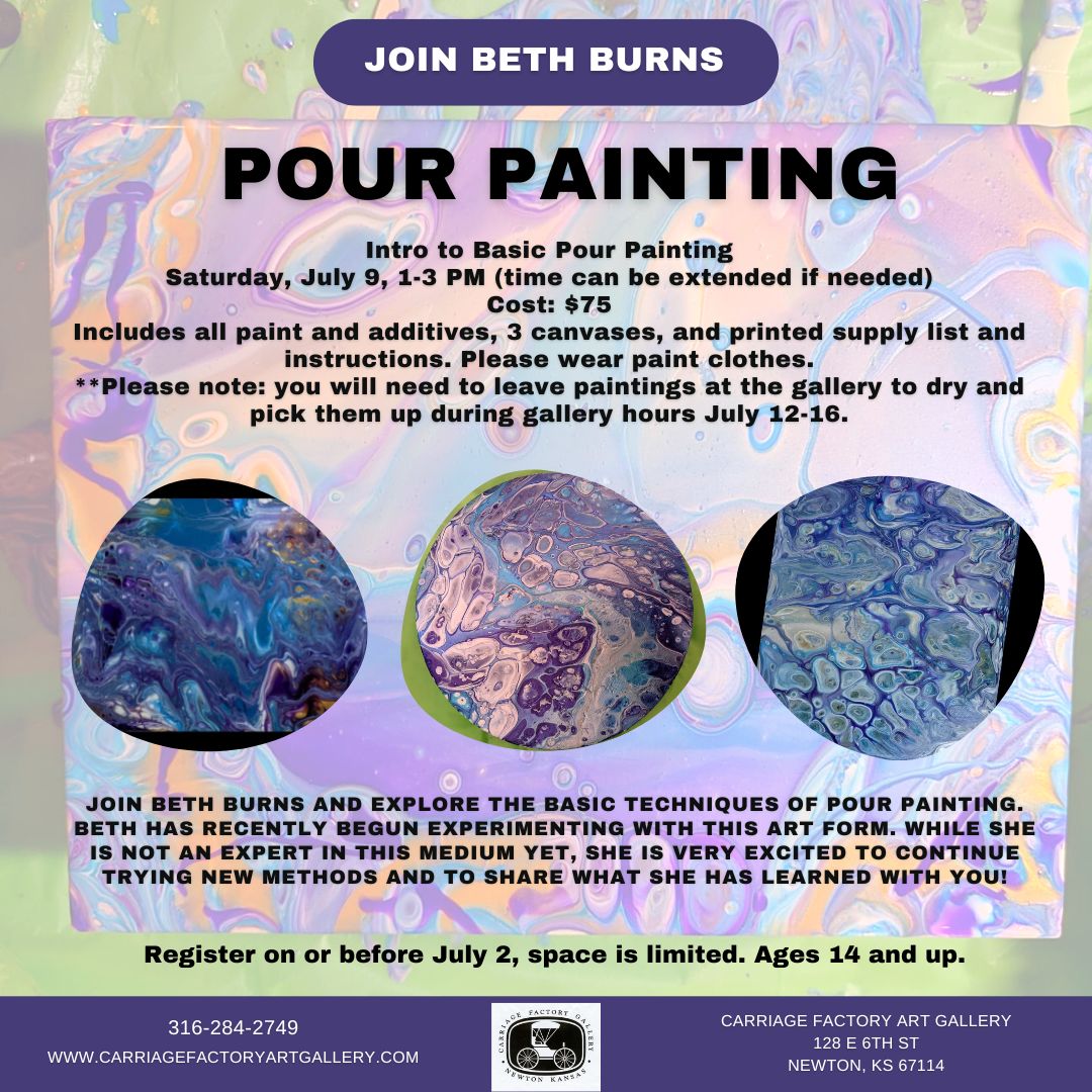 Beth Burns Pour Painting Class - Carriage Factory Art Gallery