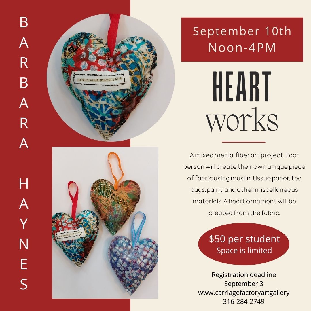 Barbara Haynes Heart Works - Carriage Factory Art Gallery