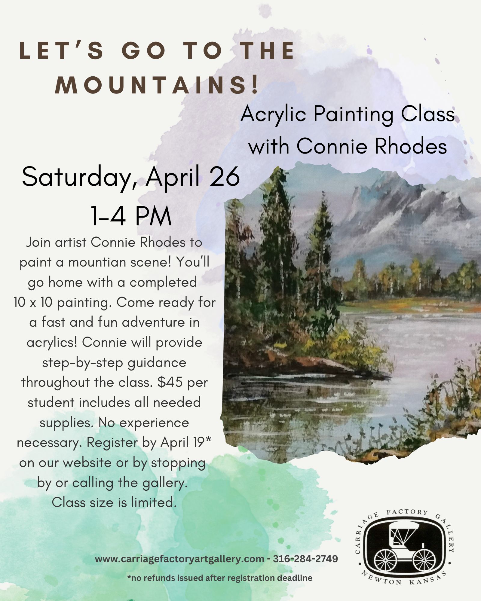 Let's Go to the Mountains Painting Class with Connie Rhodes - Carriage ...