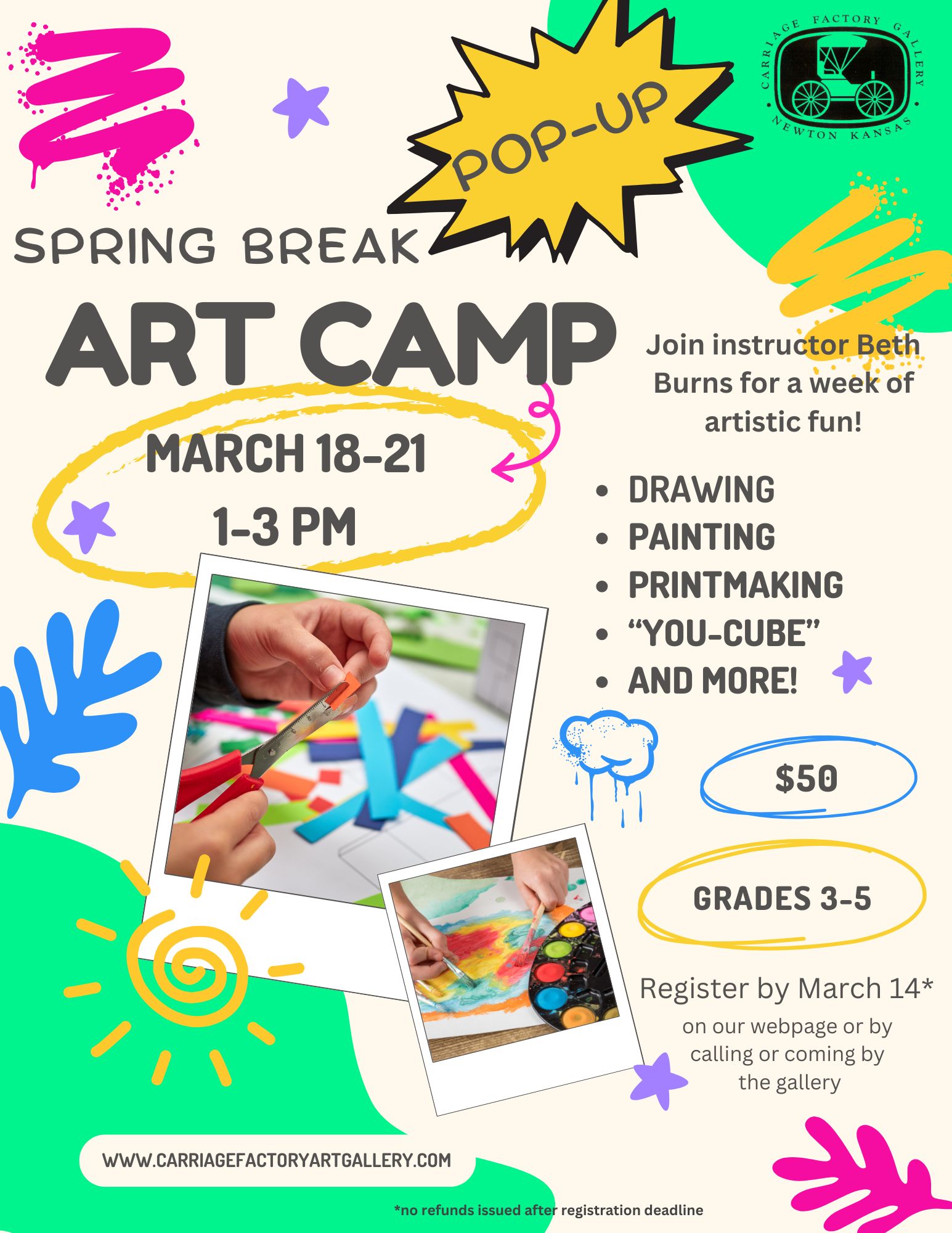 Spring Break Pop-up Art Camp - Carriage Factory Art Gallery