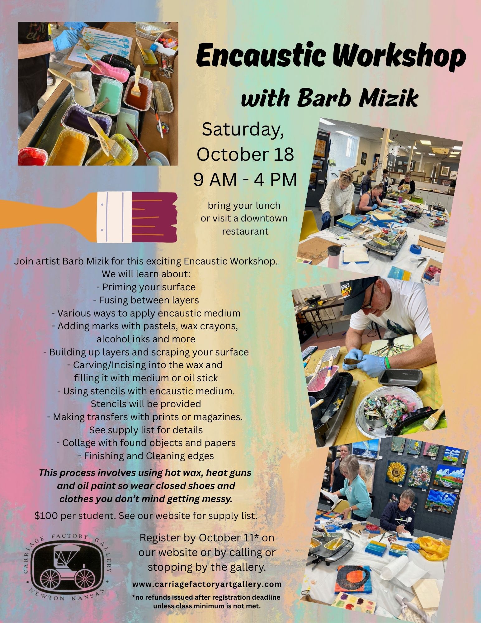 Encaustic Workshop with Barb Mizik - Carriage Factory Art Gallery
